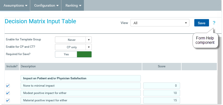 Form Help component for Axiom forms